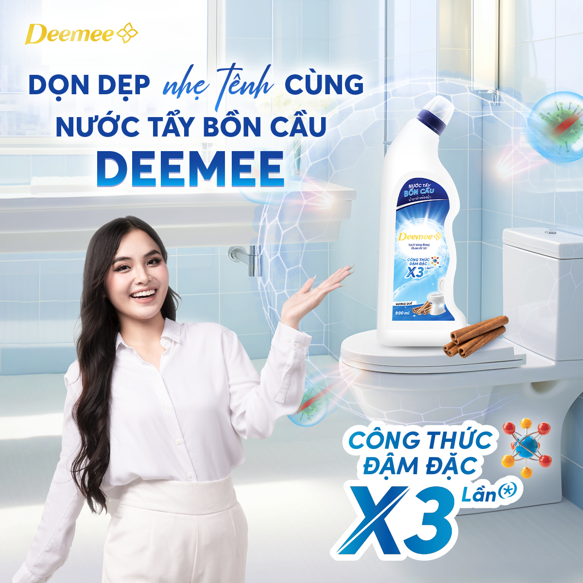 Nước Tẩy Bồn Cầu Deemee Hương Quế 900ml - Hàng Chính Hãng - ML PLUS - Thiết bị điện tử & Gia ...